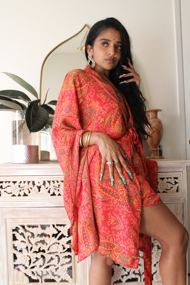 Red Lotus Robe Set – Nirvana Rain Collection